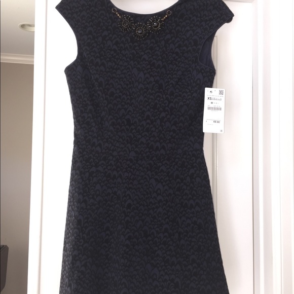 Zara | Other | Zara Navy And Black Dress | Poshmark